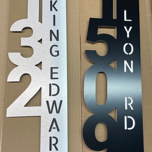 Address Sign Modern Plaque Aluminum Composite Vertical - Etsy