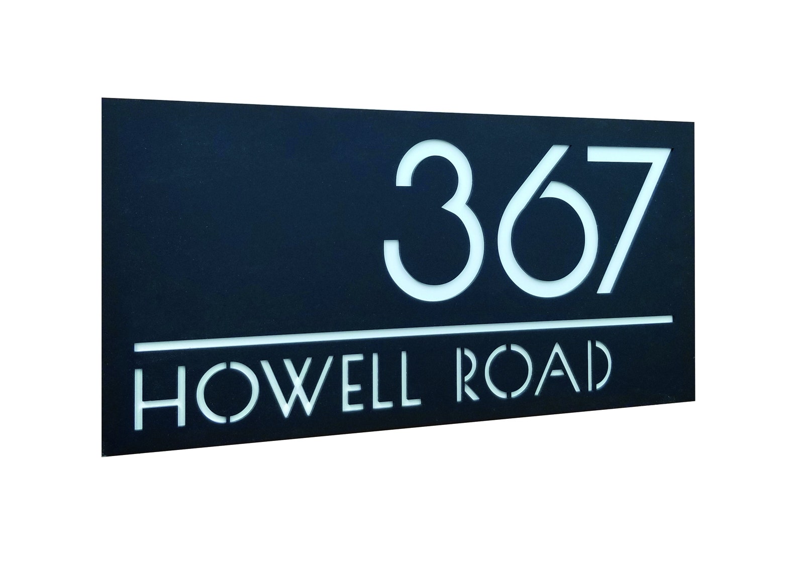 Modern Address Sign, Double Layered House Numbers, Address Plaque ...
