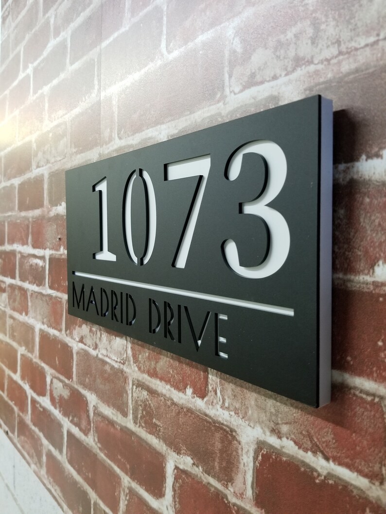 Modern Address Sign, Double Layered House Numbers, Address Plaque ...