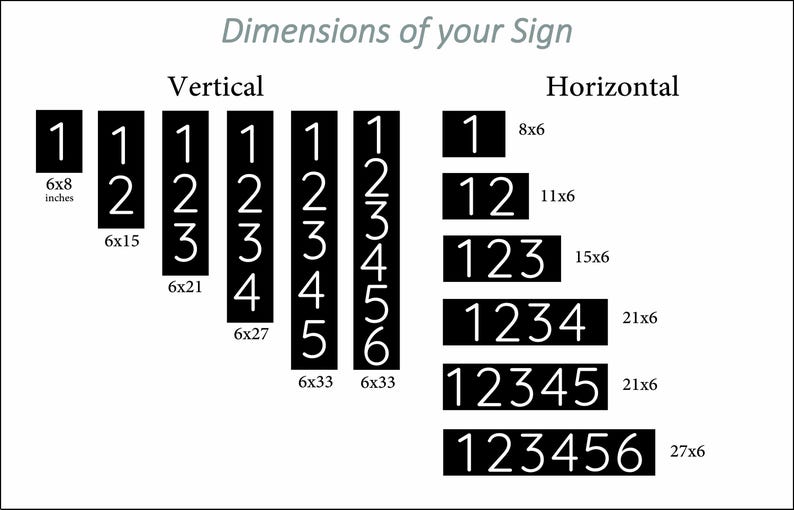 Custom Modern Address Sign - Vertical and Horizontal House Numbers - Etsy