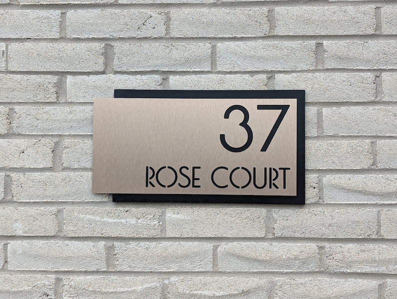 Address Sign Modern Plaque Aluminum Composite Vertical - Etsy