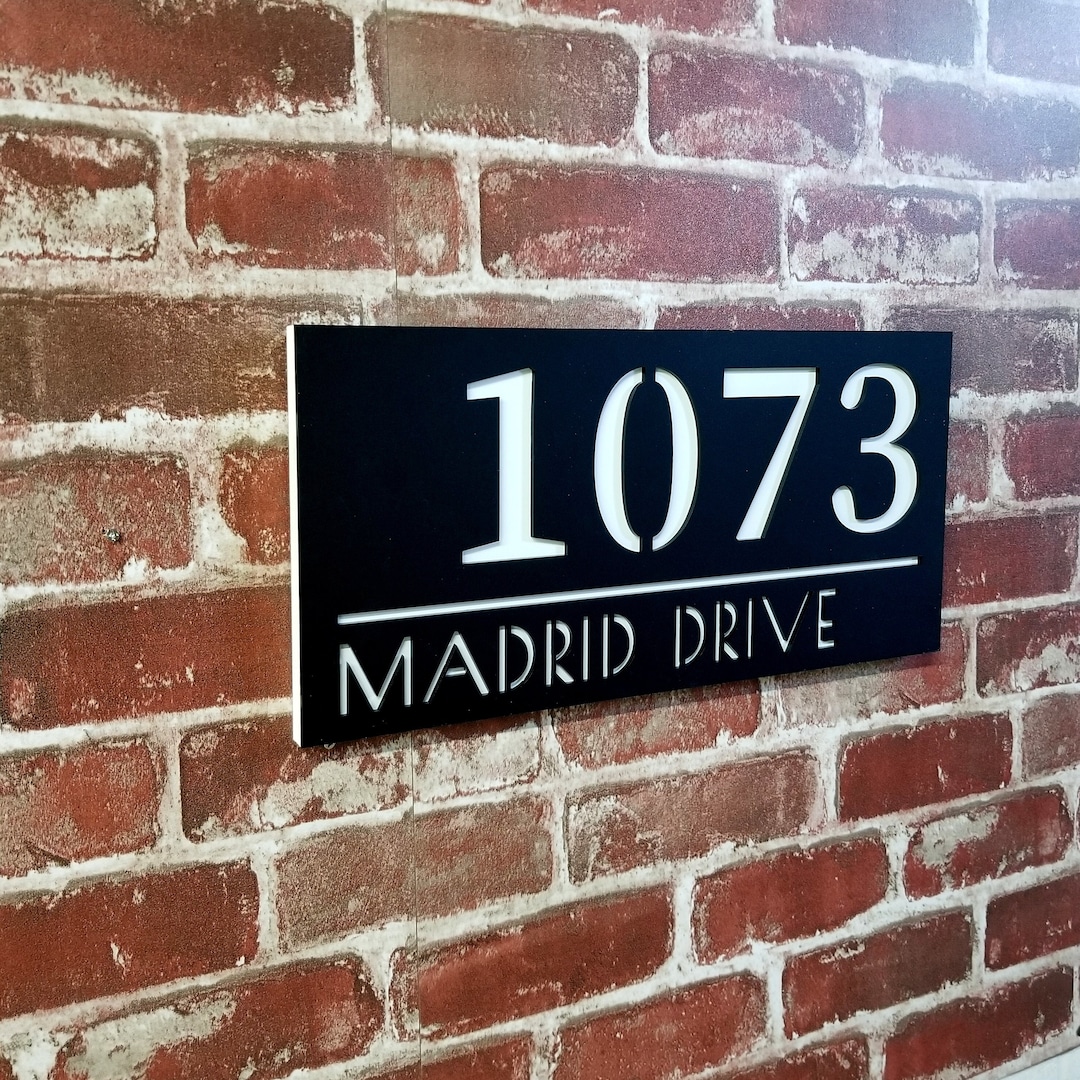 Modern Address Sign | Double Layered House Numbers | Address Plaque ...