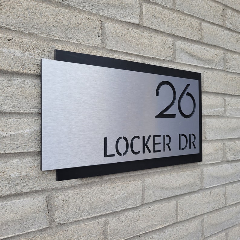 Address Sign Modern Plaque Aluminum Composite Vertical - Etsy