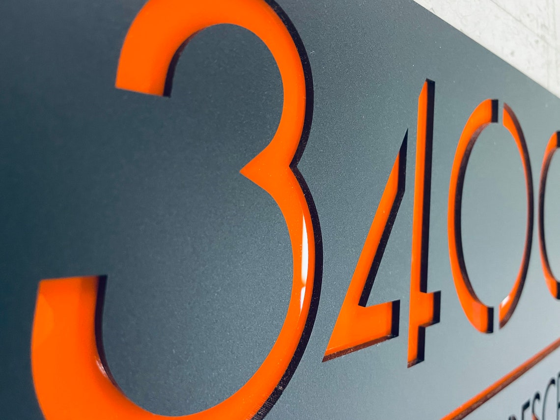 Modern Address Sign Double Layered House Numbers Address - Etsy