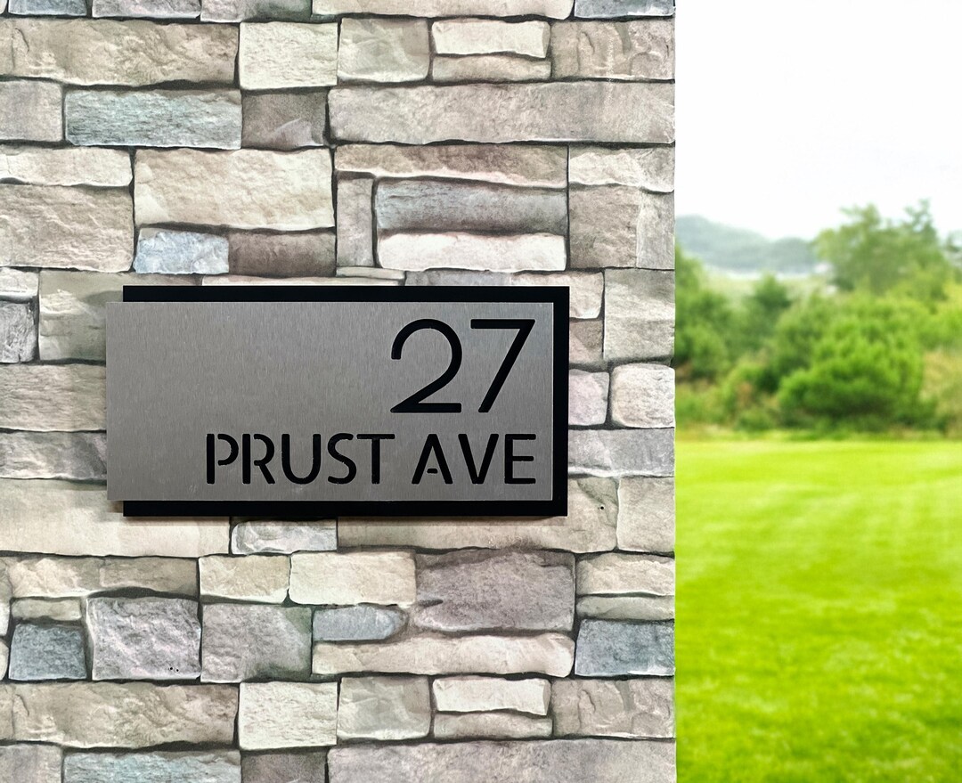 Personalized Modern House Number Plaque, Aluminum Address Sign - Etsy