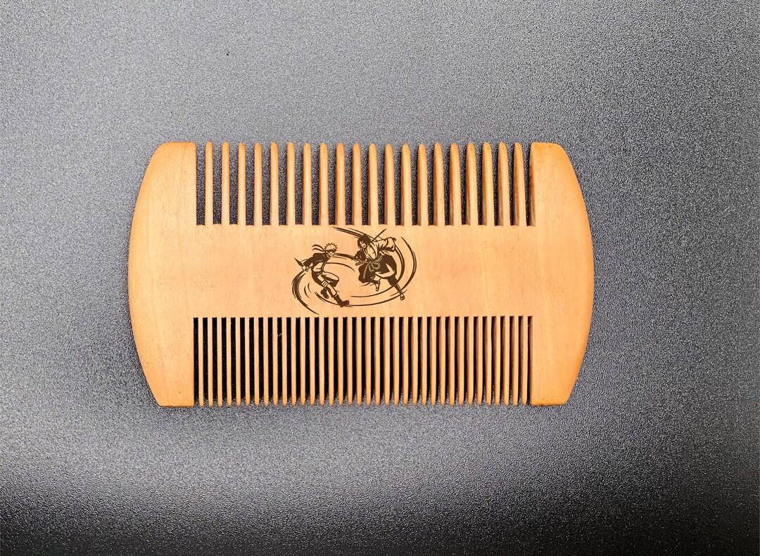 Anime Personalized Beechwood Beard Comb Laser Engraved Gift for Dad ...