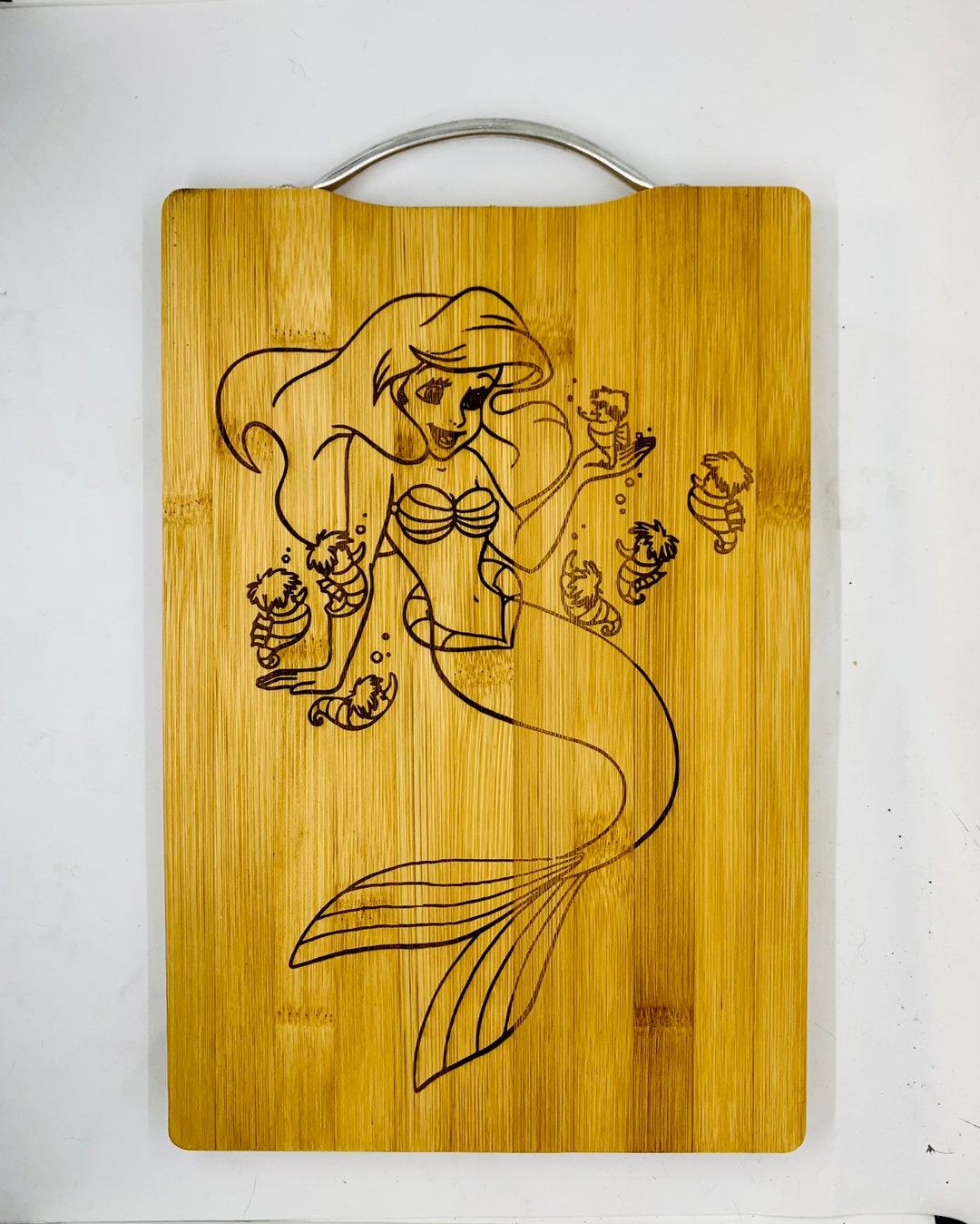 Mermaid Laser Engraved Bamboo Cutting Board Gift Anniversary Birthday ...
