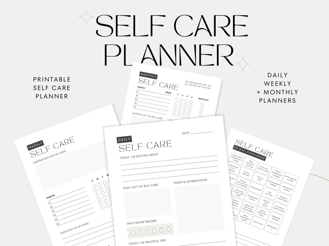 Self Care Planner Printable, Daily, Weekly, Monthly Planners for Self ...