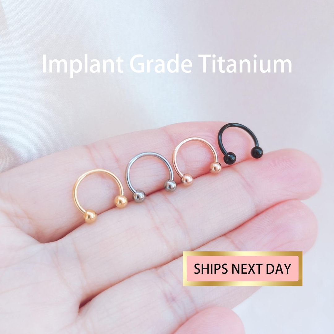 18g 16g 14g Implant Grade Titanium Horseshoe Circular Barbells ...