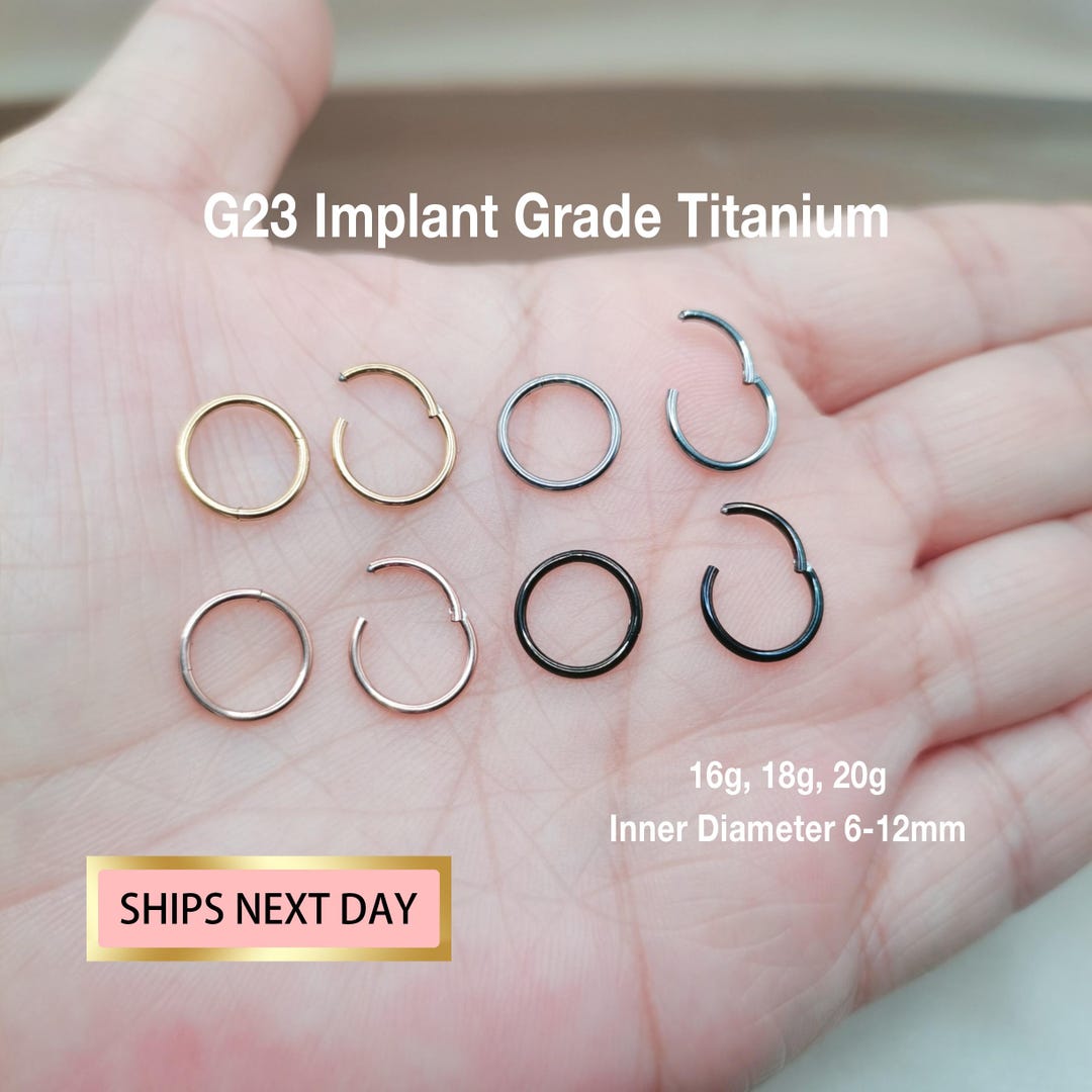 Thin Hoops Rings for Nose Piercings, Titanium Implant Grade Nose Ring ...