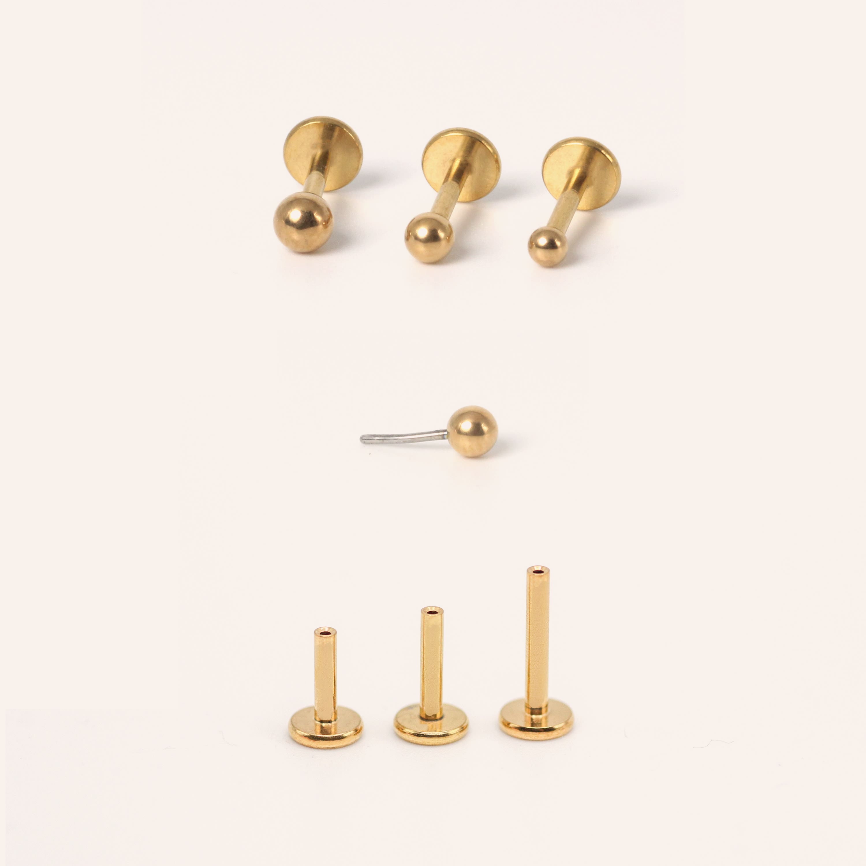 20G/18G/16G Tiny Ball Threadless Push Pin Labret Stud, 2mm/2.5mm/3mm ...