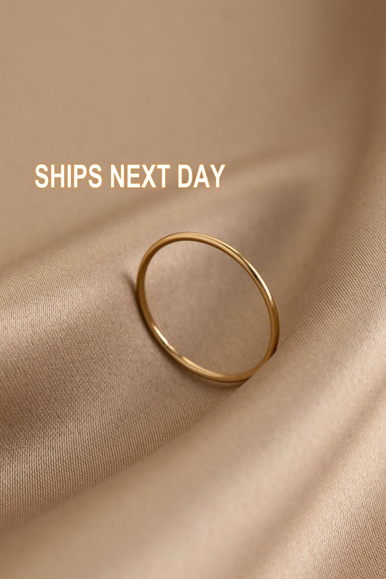 Thin Round Gold Stackable Ring 14k Gold Filled Ring Stacking - Etsy