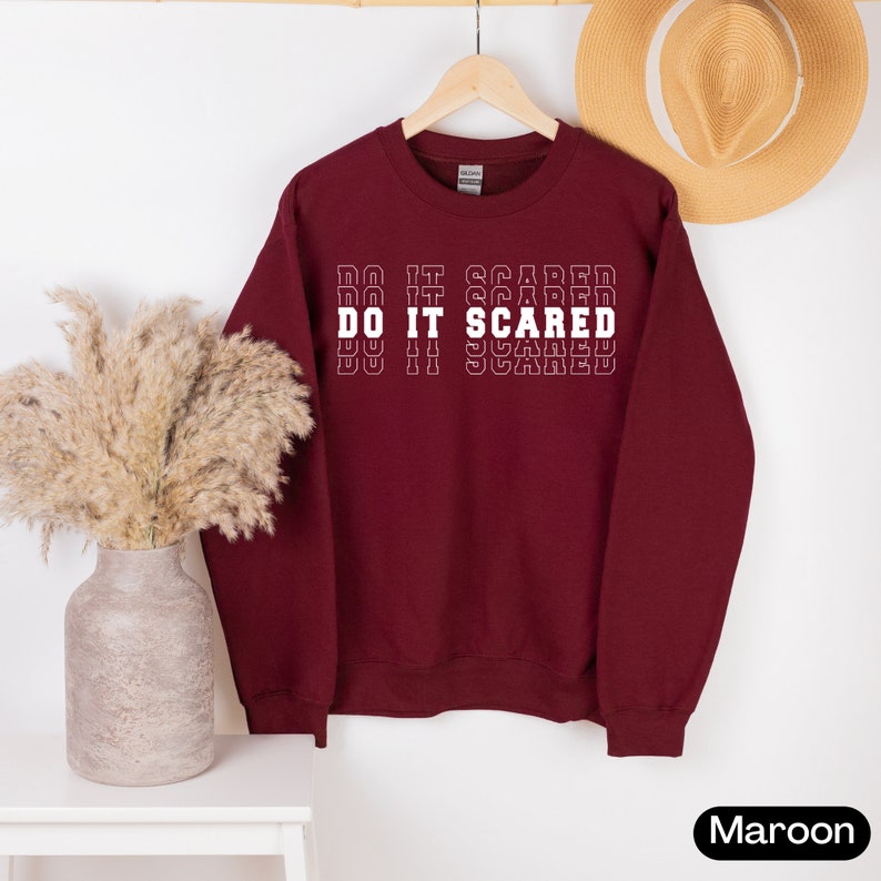 Do It Scared Sweater, Quote Sweater, Inspirational Sweater, Gift ...