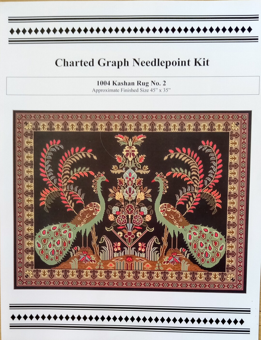 Needlepoint Rug Kit peacock Design Kashan Rug No. 2 - Etsy