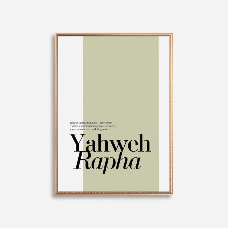 Yahweh Rapha Wall Art Modern Christian Typography Print - Etsy