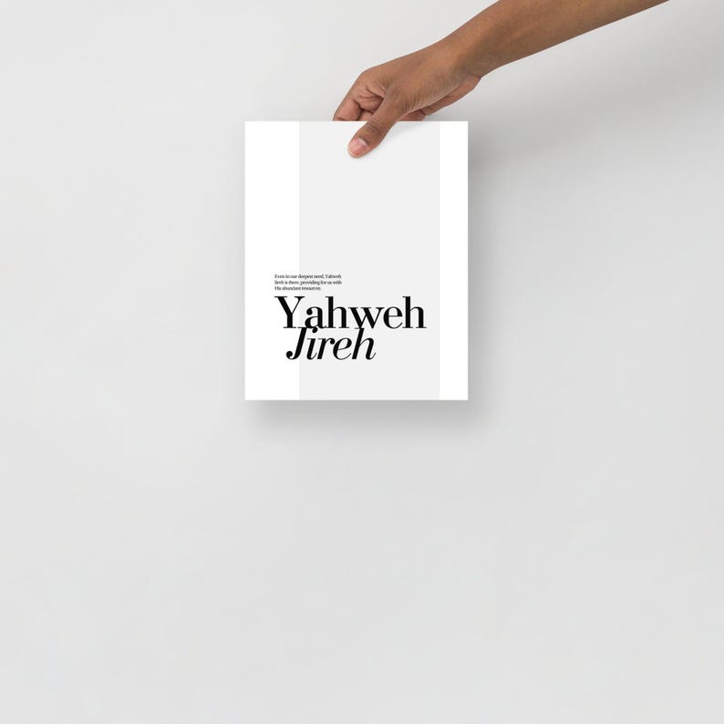 Yahweh Jireh Wall Art Minimalist Christian Typography Print - Etsy