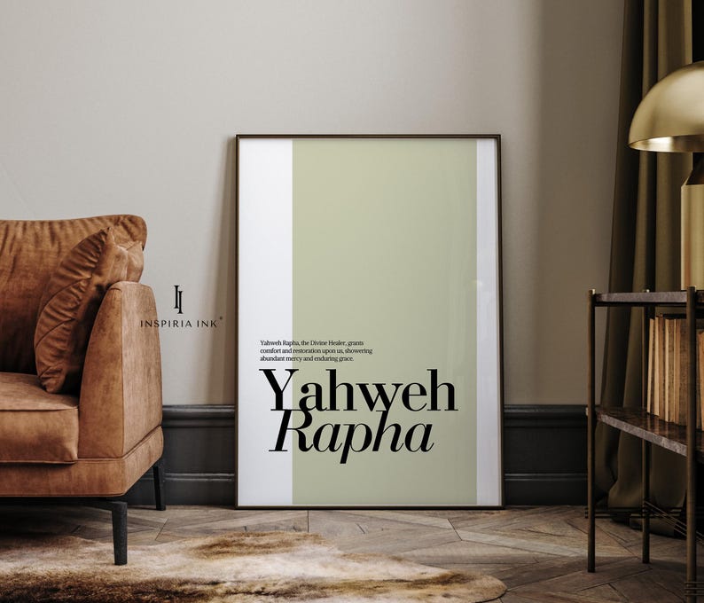 Yahweh Rapha Wall Art Modern Christian Typography Print - Etsy