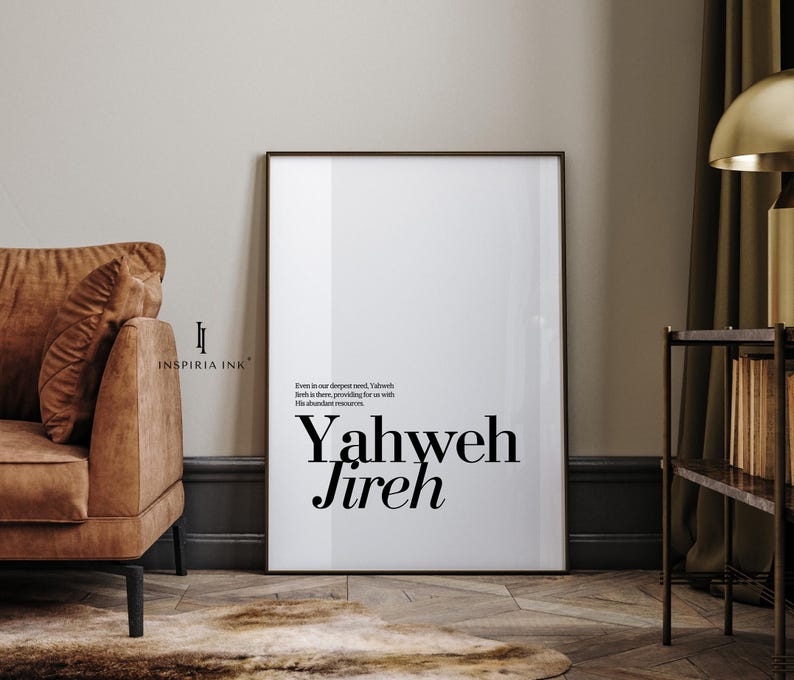 Yahweh Jireh Wall Art Minimalist Christian Typography Print - Etsy