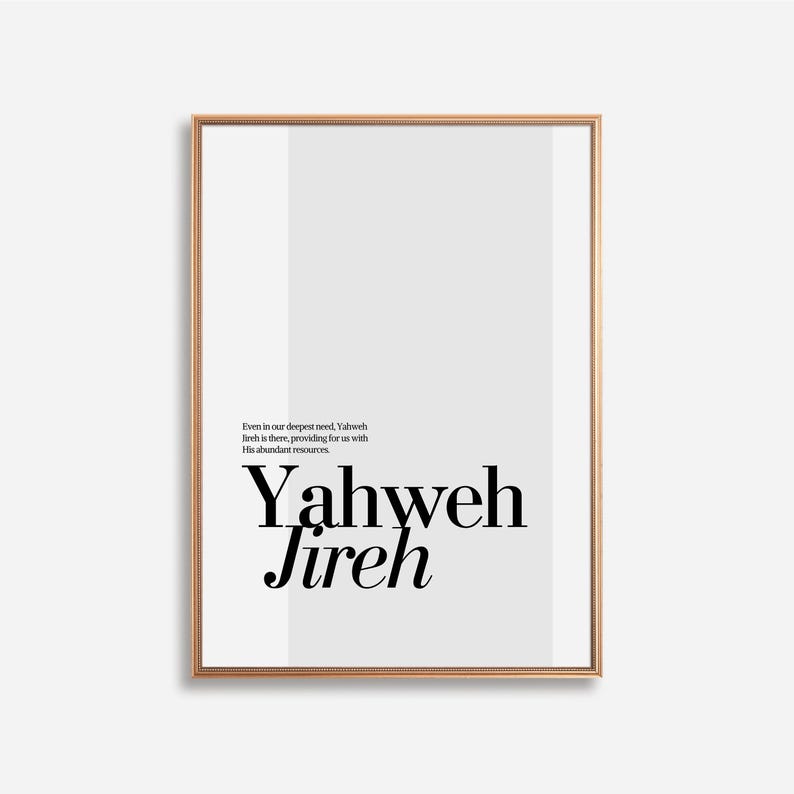 Yahweh Jireh Wall Art Minimalist Christian Typography Print - Etsy