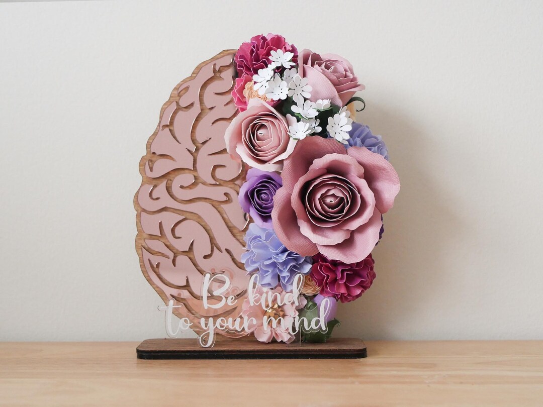 Mental Health Paper Flower Décor| Self Care Gift| Be Kind to Your Mind ...