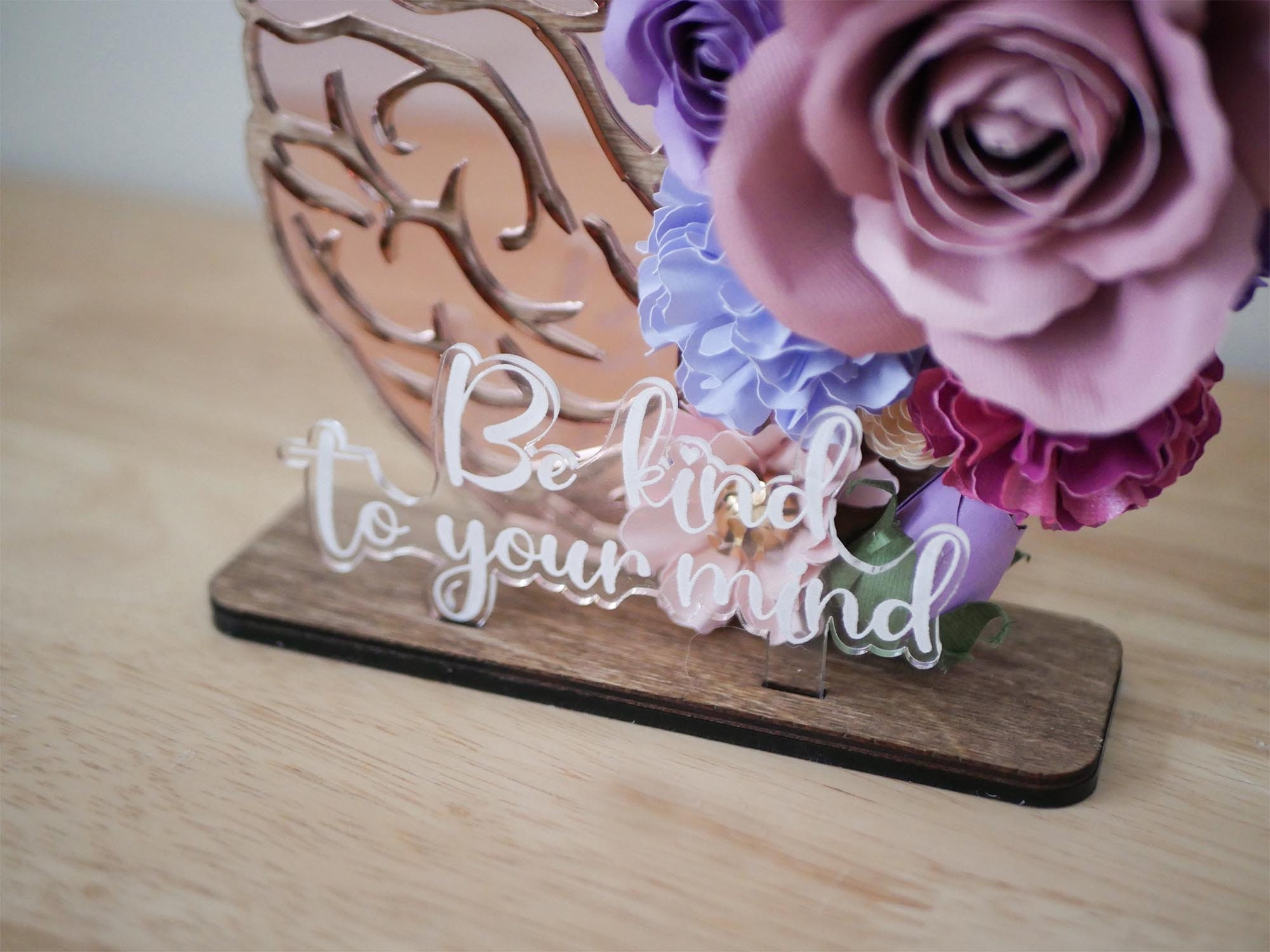 Mental Health Paper Flower Décor Self Care Gift Be Kind to Your Mind ...