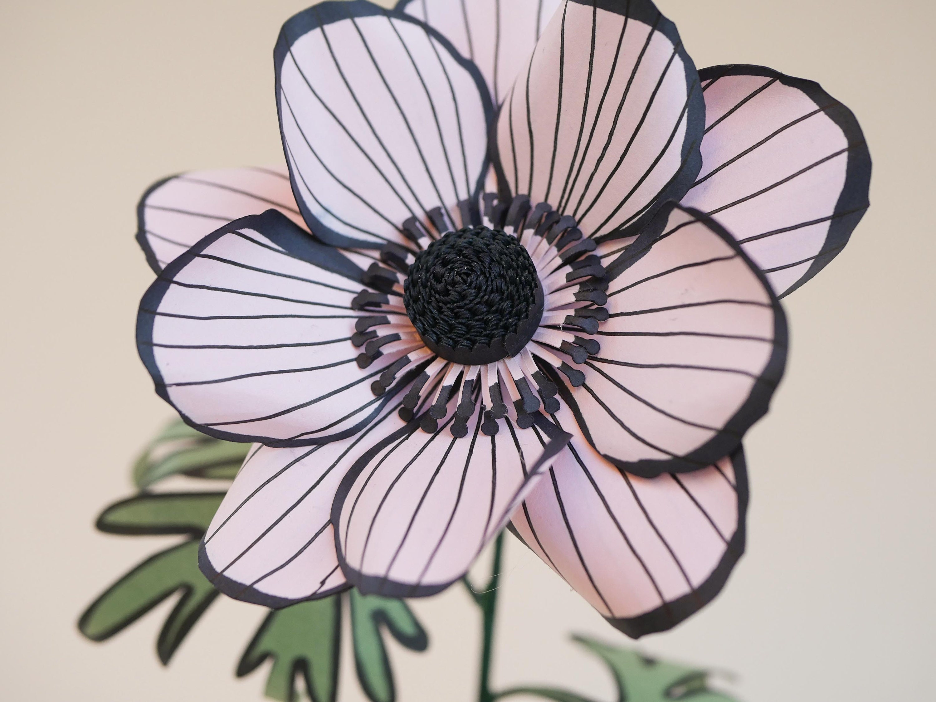Comic-style Pink Anemone With a Custom Personalized Wooden Sign in a ...