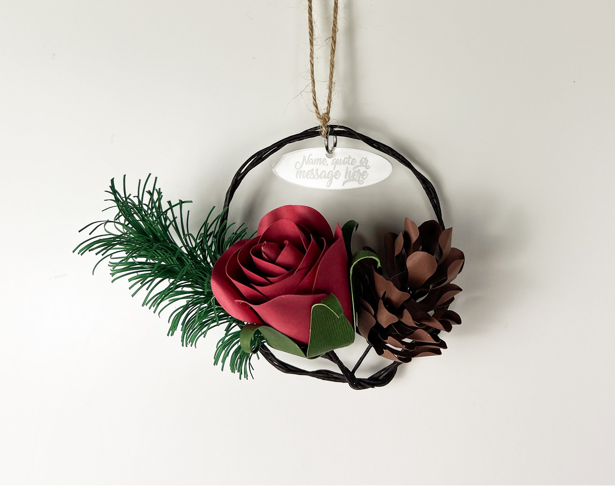 Custom Paper Flower Paper Rose Christmas Ornament, Christmas Decor ...