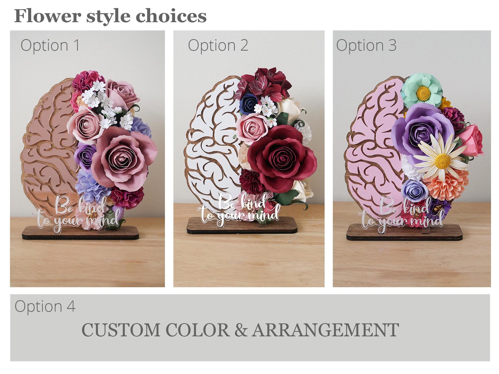 Mental Health Paper Flower Décor Self Care Gift Be Kind to Your Mind ...