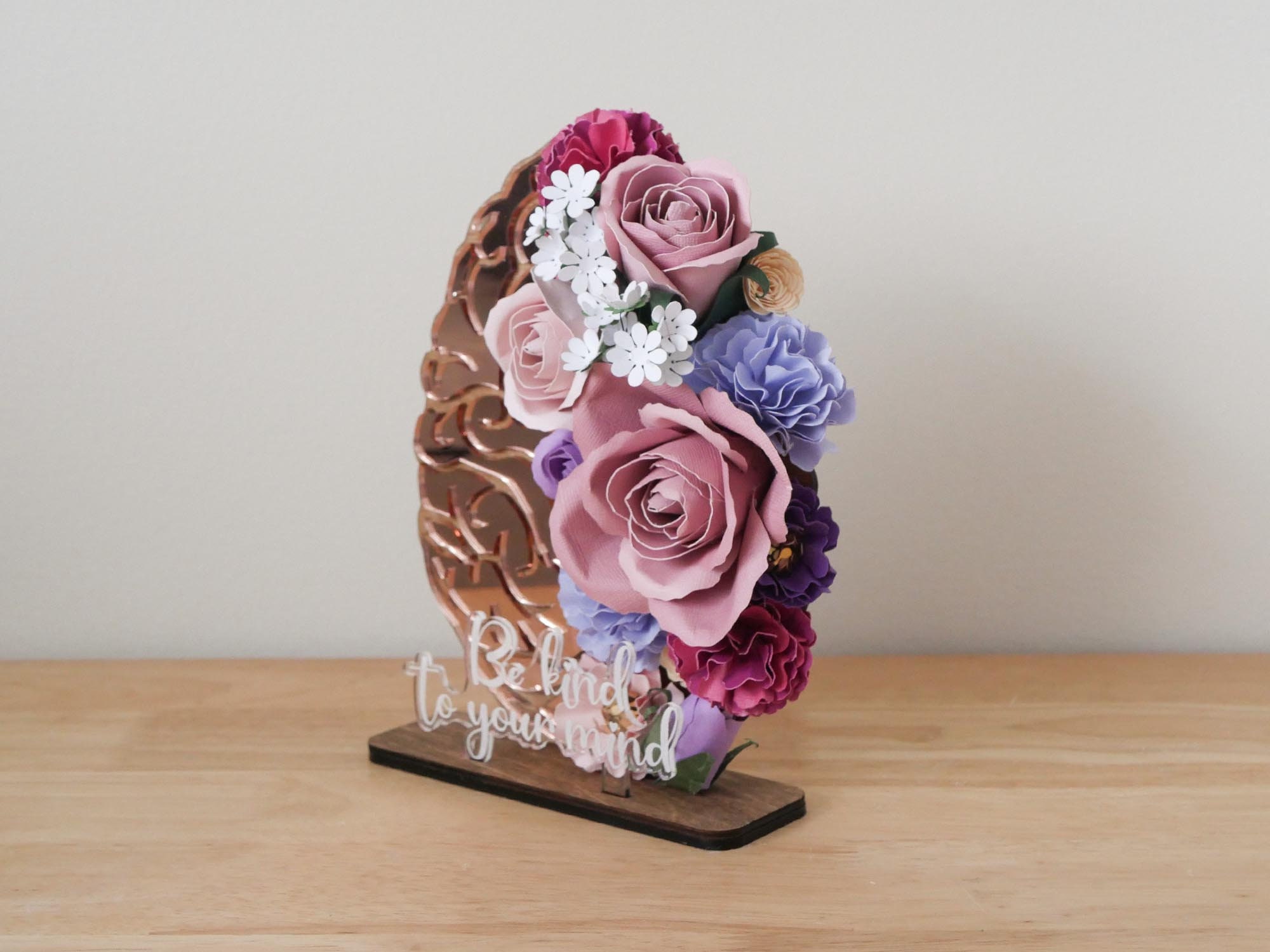 Mental Health Paper Flower Décor Self Care Gift Be Kind to Your Mind ...