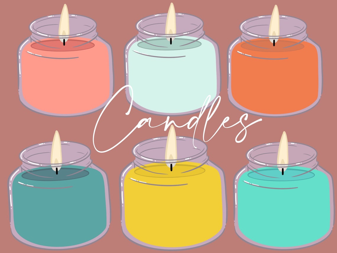 Candle Clipart Set, Candles Clip Art, Colorful Candle Art Set, Candle ...