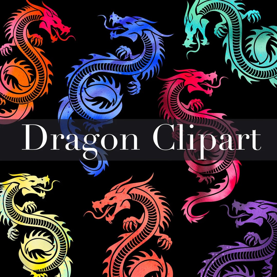 Chinese Dragon Clipart, Watercolor Dragon Clip Art, Dragon Clipart ...