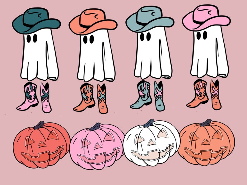 Hippie Halloween Clipart, Groovy Halloween Clip Art, Retro Clipart Set ...