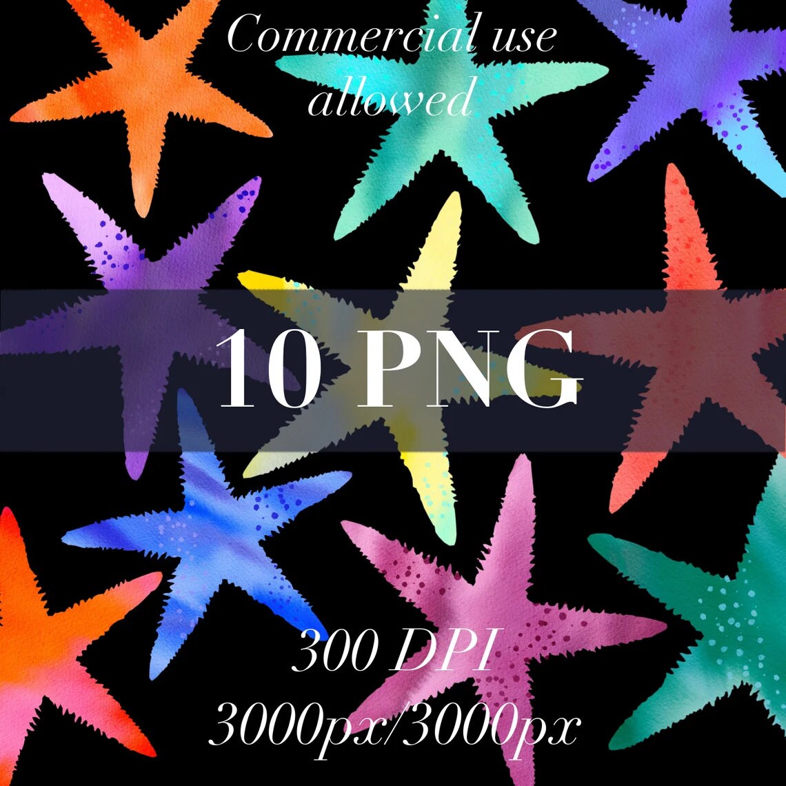 Starfish Clipart, Watercolor Starfish Png, Starfish Clip Art, Starfish ...