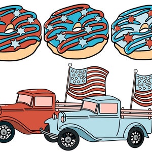 4th of July Clipart, Independence Day Clip Art, 4th of July Groovy ...