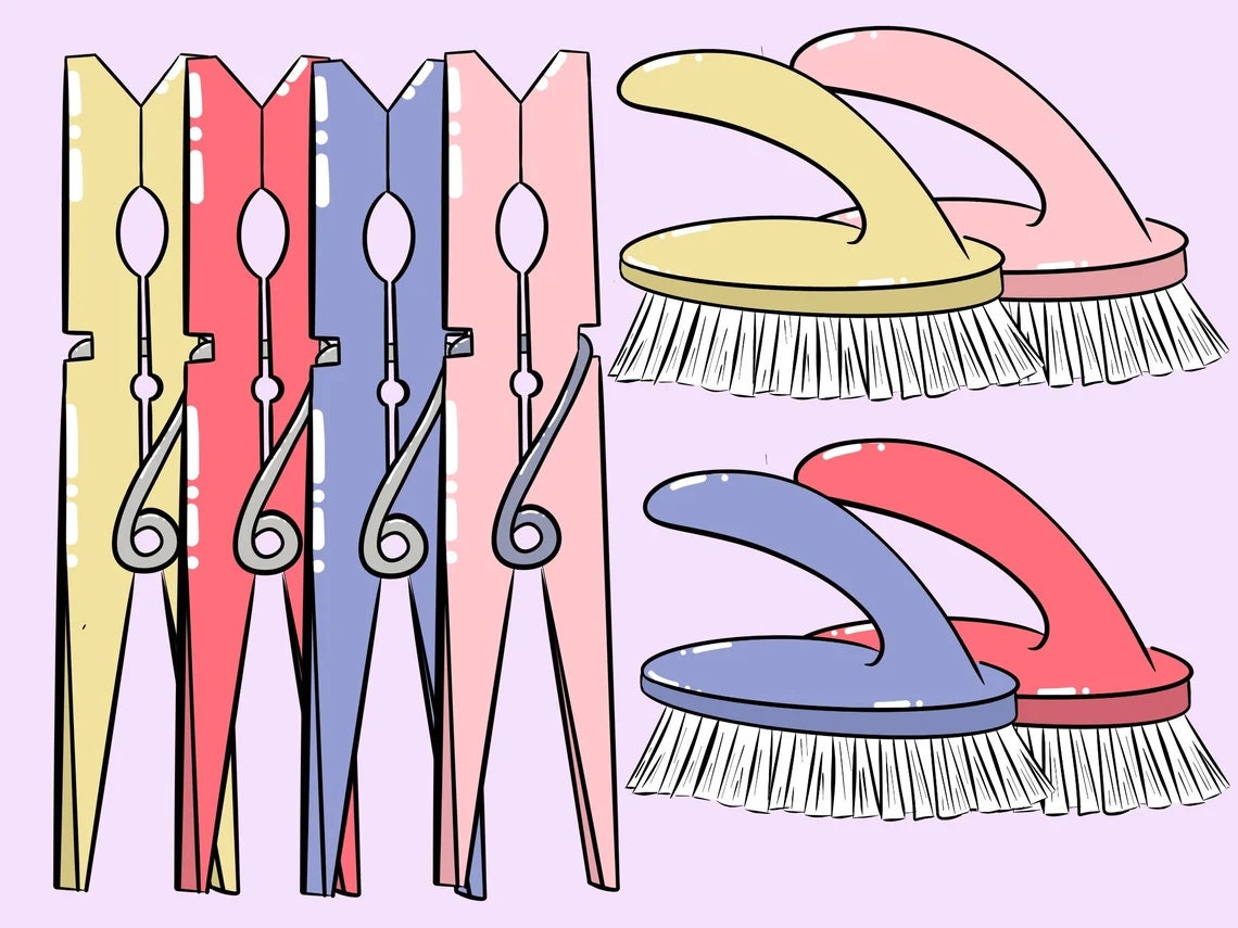 Spring Clean Clipart, Cleaning Clip Art Set, House Work Clipart ...