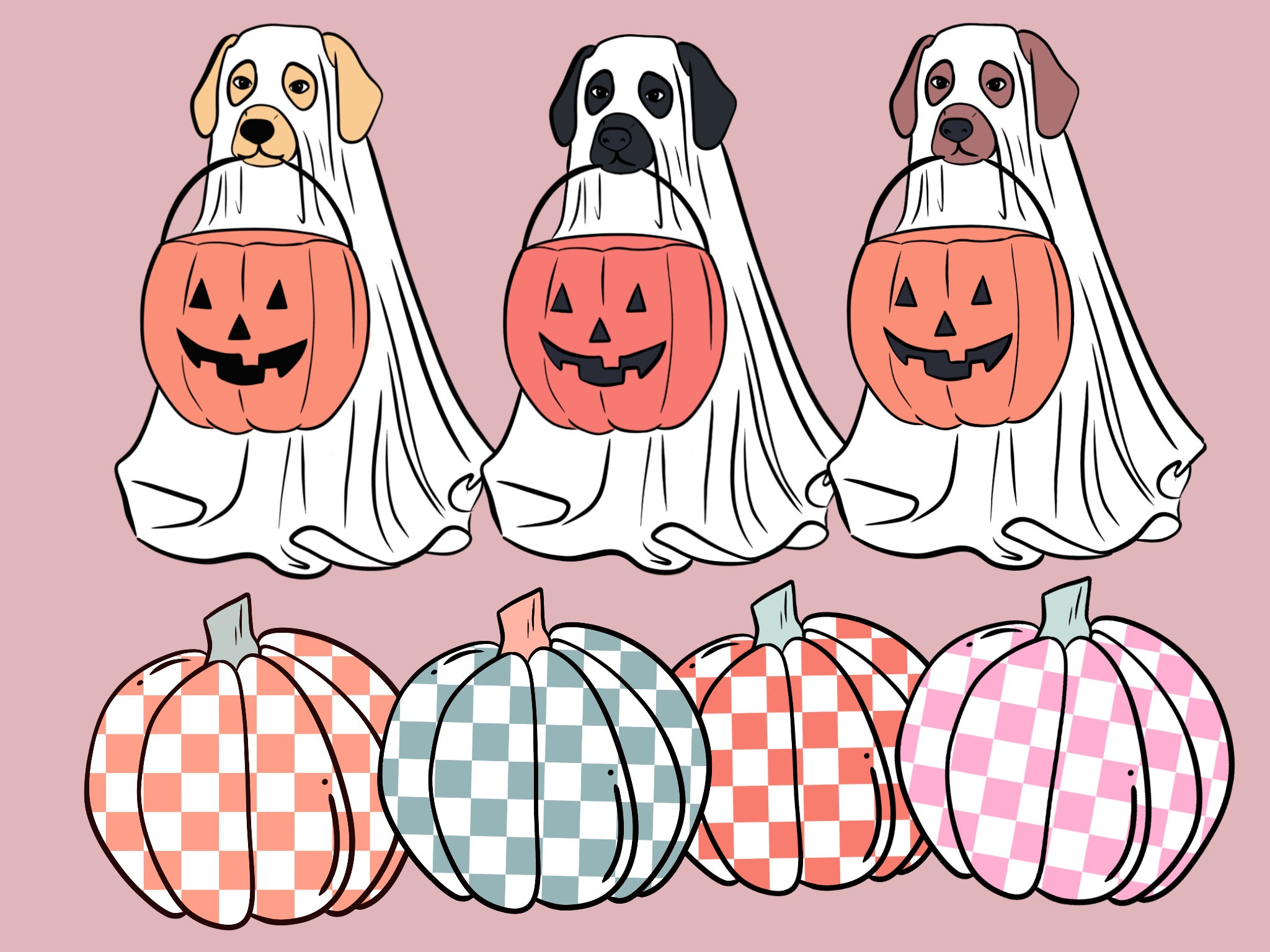 Hippie Halloween Clipart, Groovy Halloween Clip Art, Retro Clipart Set ...