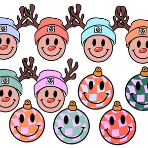 Hippie Christmas Clipart Groovy Christmas Clip Art Retro - Etsy