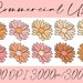 Summer Flowers Clipart, Hippie Flowers Clip Art, 70s Flowers Design ...