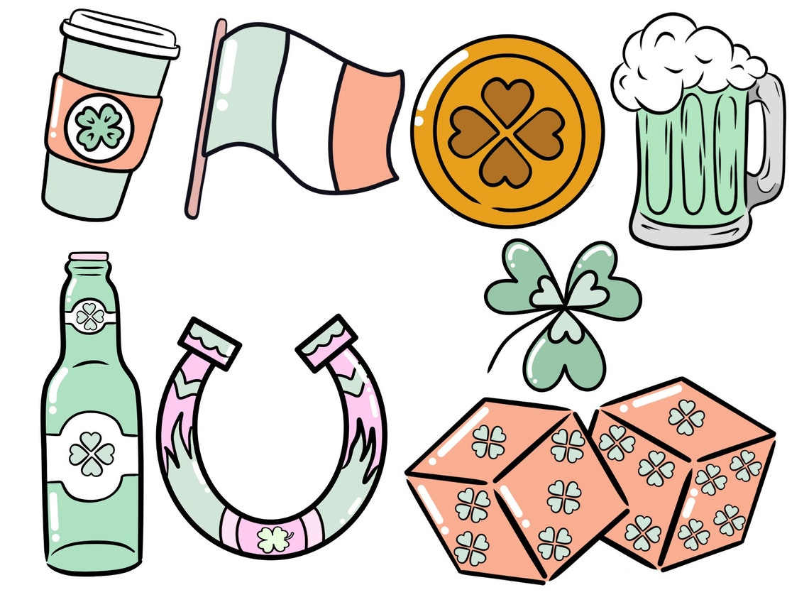 St. Patricks Day Clipart Groovy St.patricks Day St. - Etsy