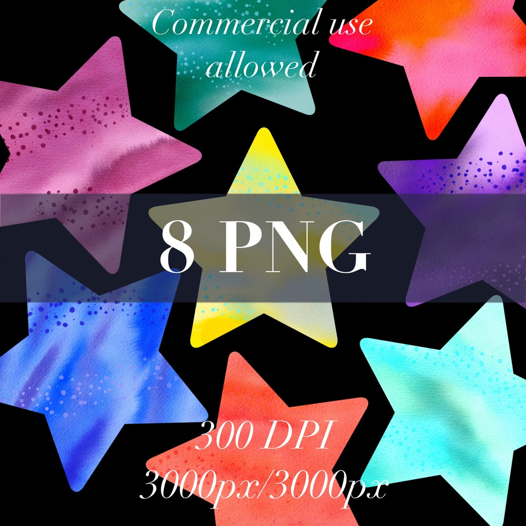 Watercolor Stars, Star Clipart, Star Clip Art, Star Png, Stars Clipart ...
