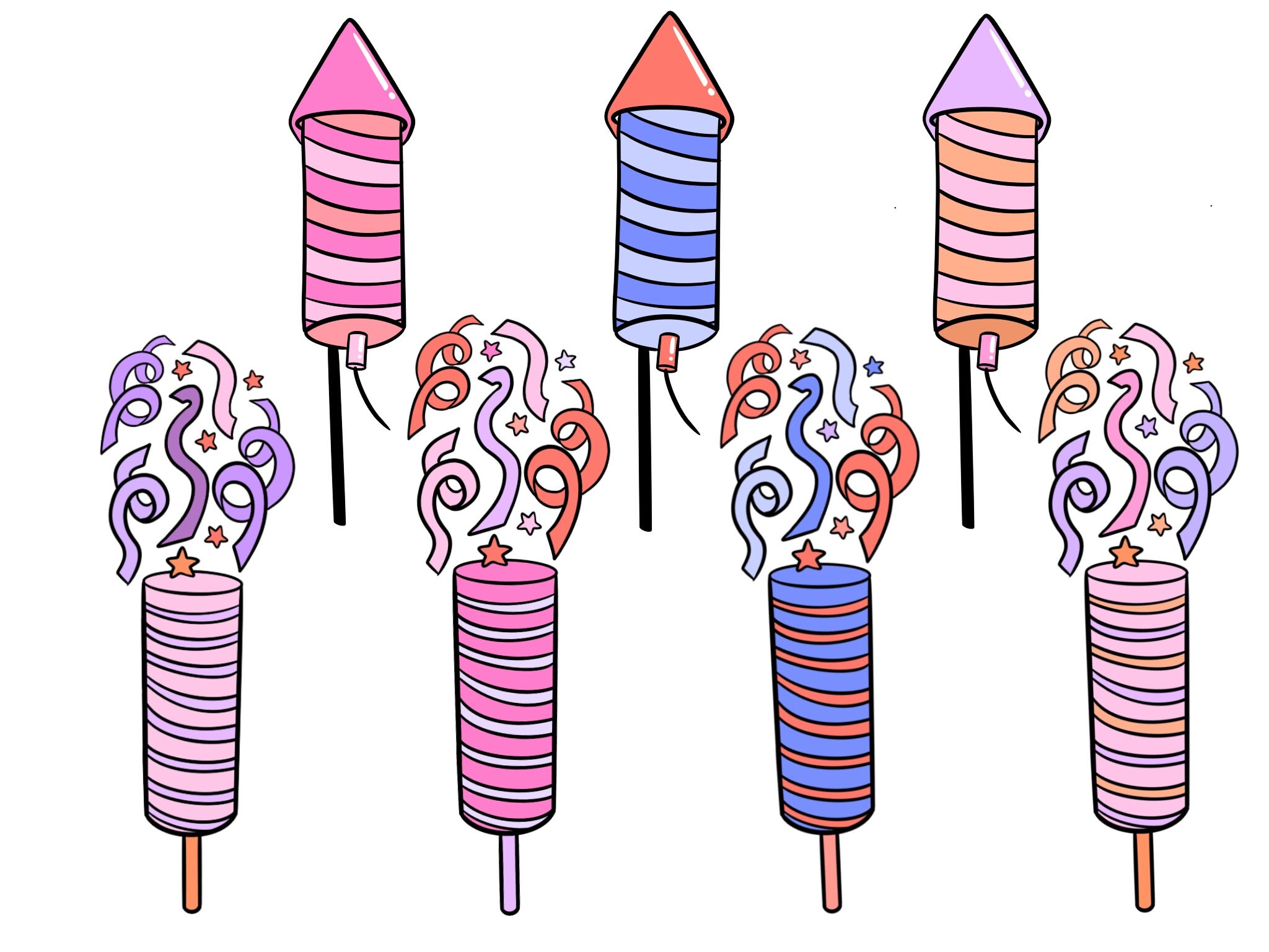 Hippie New Year Clipart, Groovy New Year Clipart Art, New Year's Eve ...