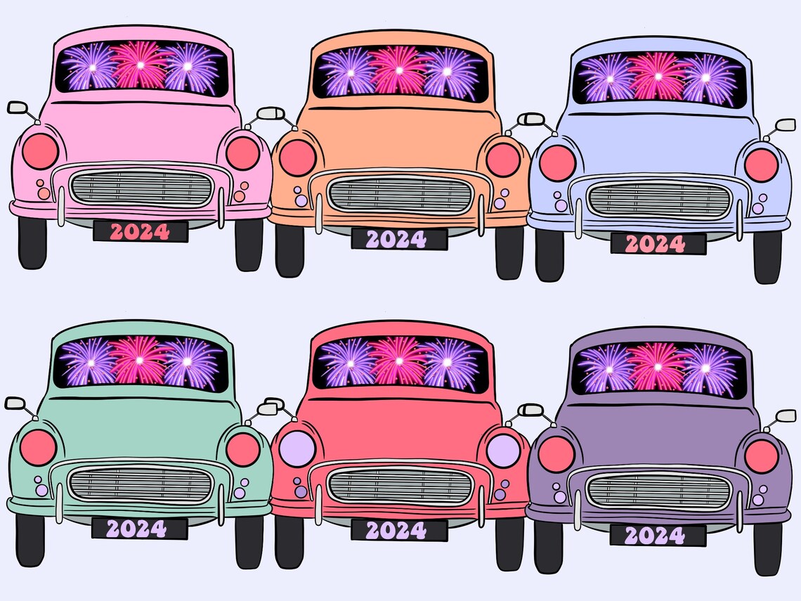 Hippie New Year Clipart Groovy New Year Clip Art Retro New - Etsy