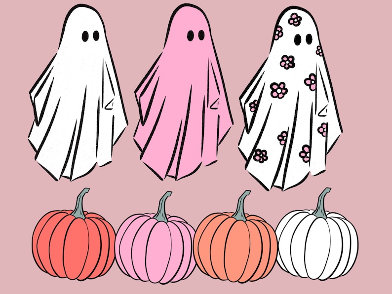 Hippie Halloween Clipart, Groovy Halloween Clip Art, Retro Clipart Set ...