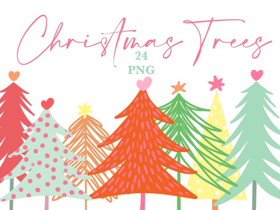 Boho Christmas Tree Clipart Boho Christmastree Clip Art - Etsy