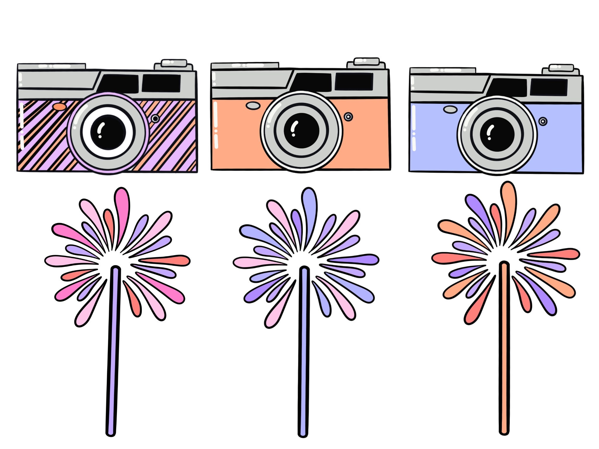 Hippie New Year Clipart, Groovy New Year Clipart Art, New Year's Eve ...