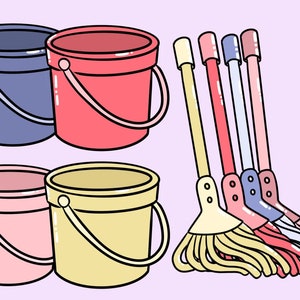 Spring Clean Clipart, Cleaning Clip Art Set, House Work Clipart ...