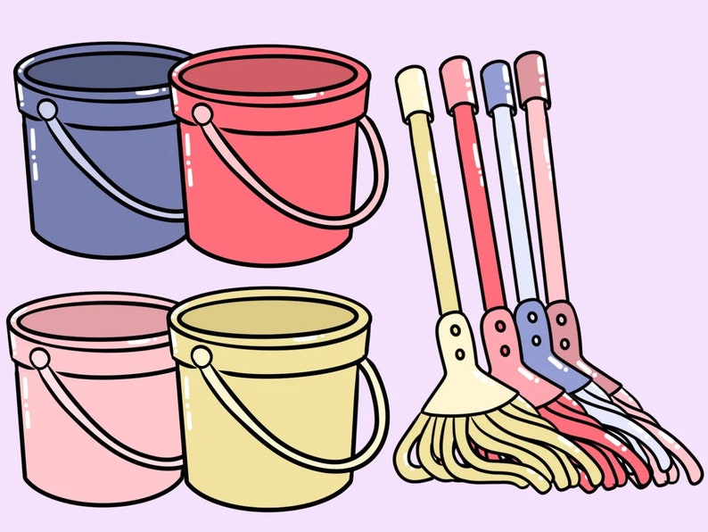 Spring Clean Clipart Cleaning Clip Art Set House Work - Etsy