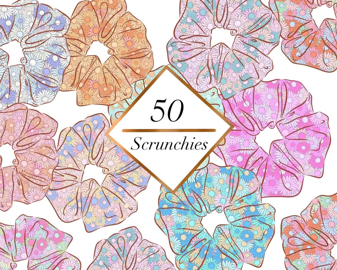 Scrunchies Clipart Set, Commercial Use Clip Art, Scrunchies Art Design ...
