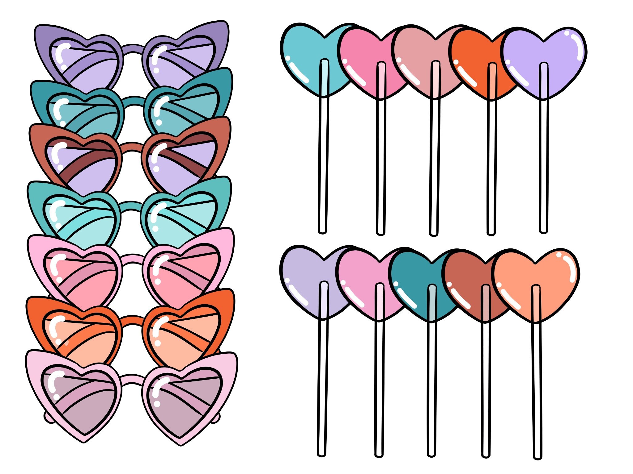Groovy Valentines Day Clipart Hippie Valentines Day Clip Art - Etsy