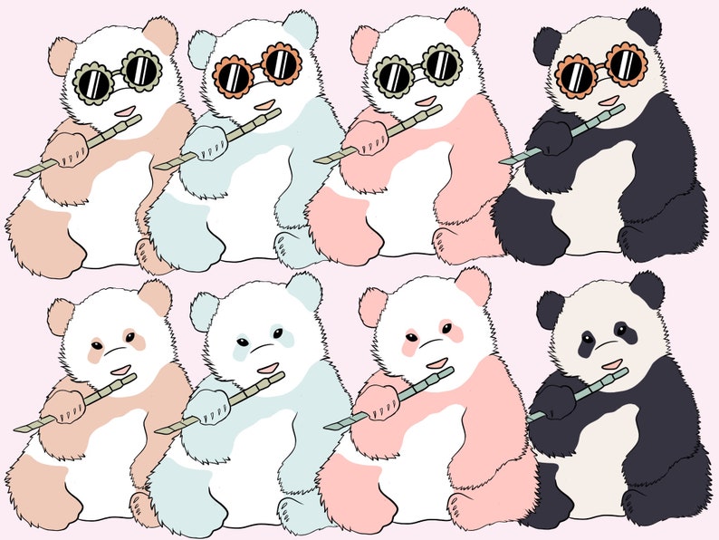 Groovy Animals Clipart, Hippie Animals Clip Art, Zoo Animals, Tropical ...